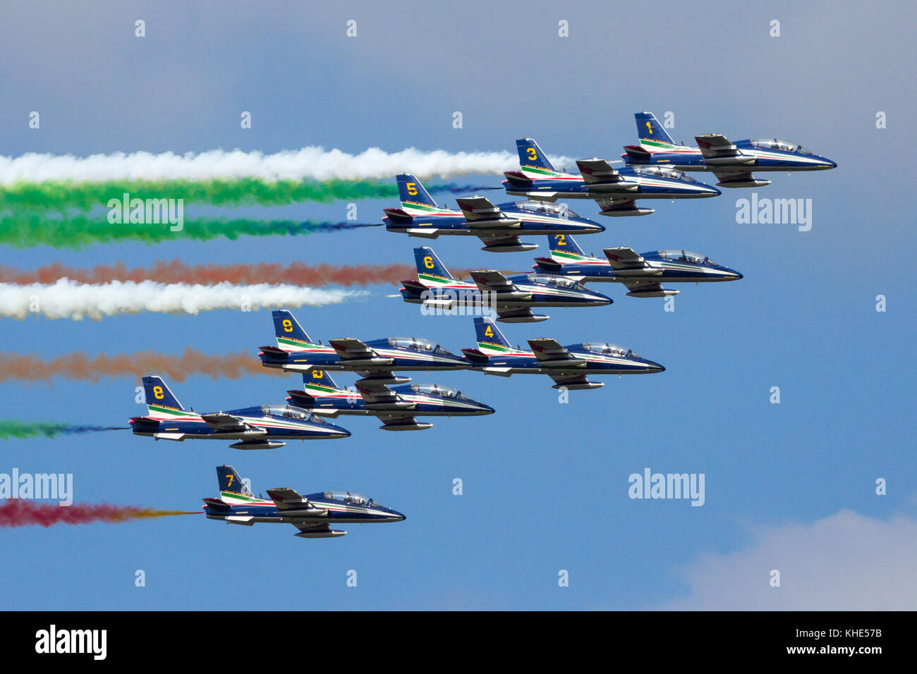 KLEINE BROGEL, BELGIUM - SEP 13, 2014: Italian Air Force aerobatic ...