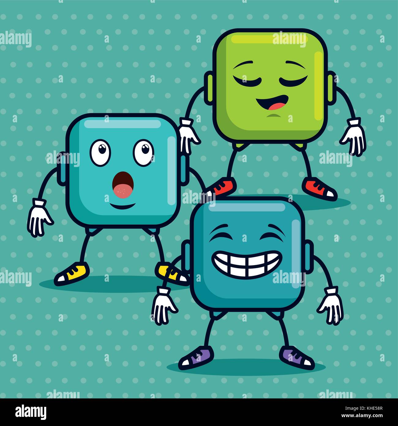 cute emoji emoticons emotional faces icons Stock Vector Image & Art - Alamy