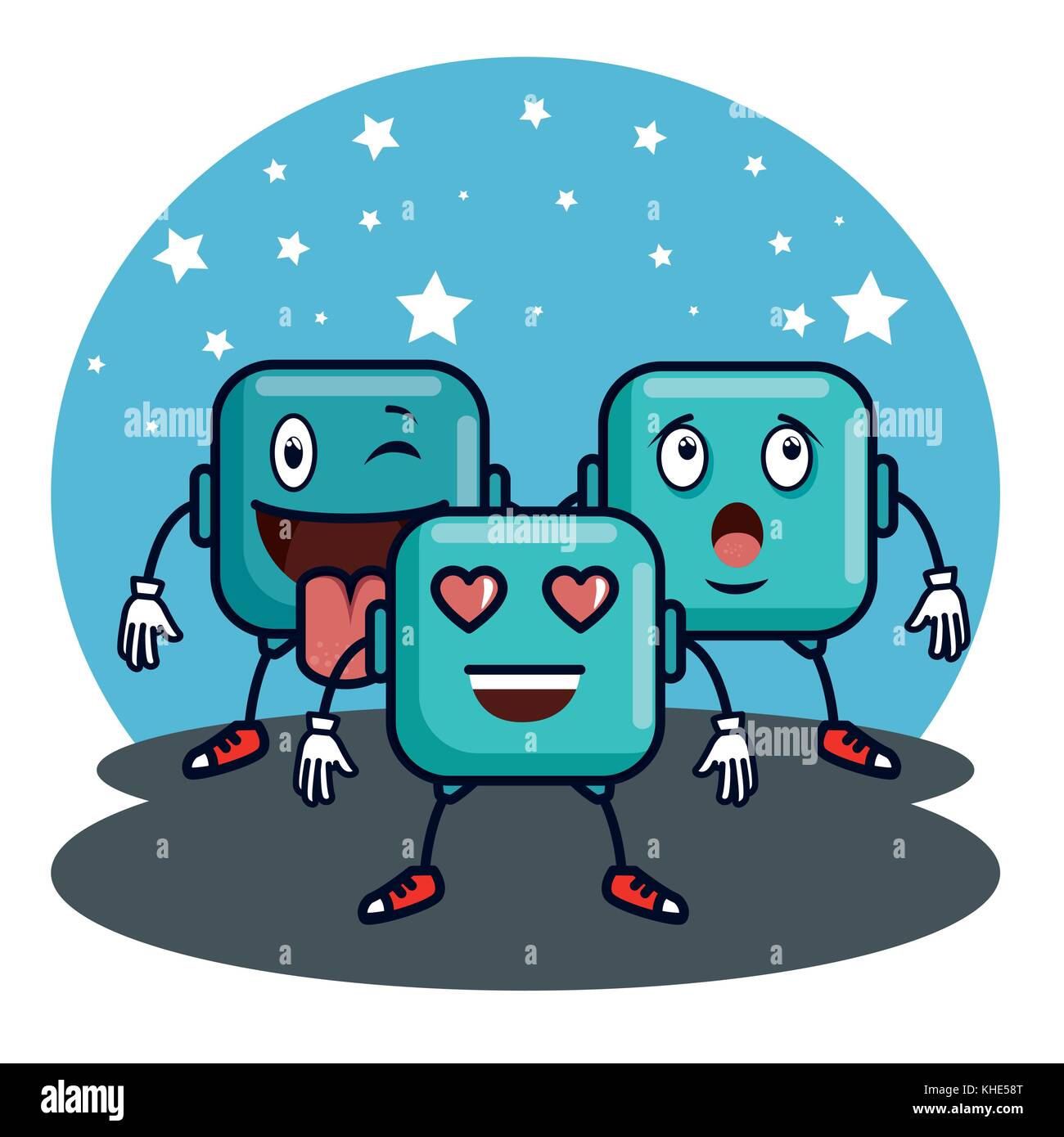 cute emoji emoticons emotional faces icons Stock Vector Image & Art - Alamy