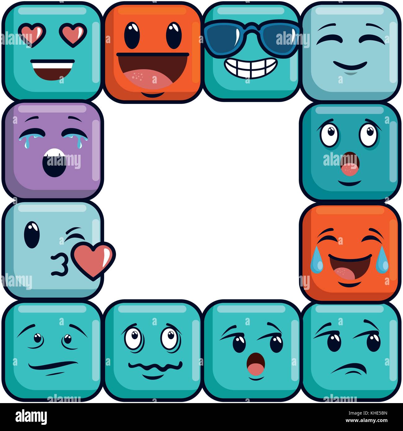 cute emoji emoticons emotional faces icons Stock Vector Image & Art - Alamy