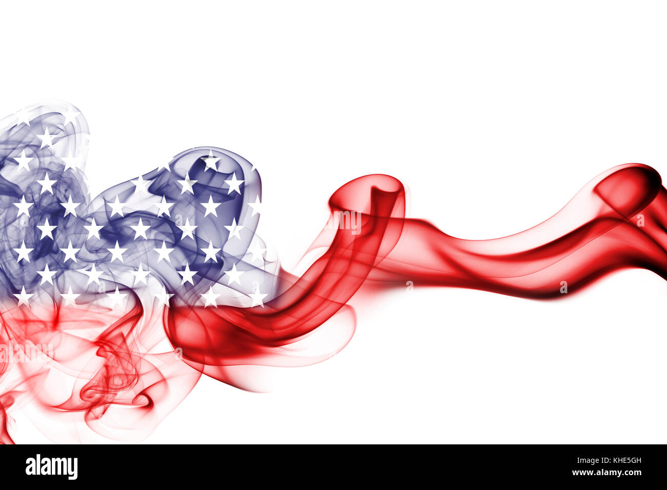 National smoke flag of United States of America isolated on white ...