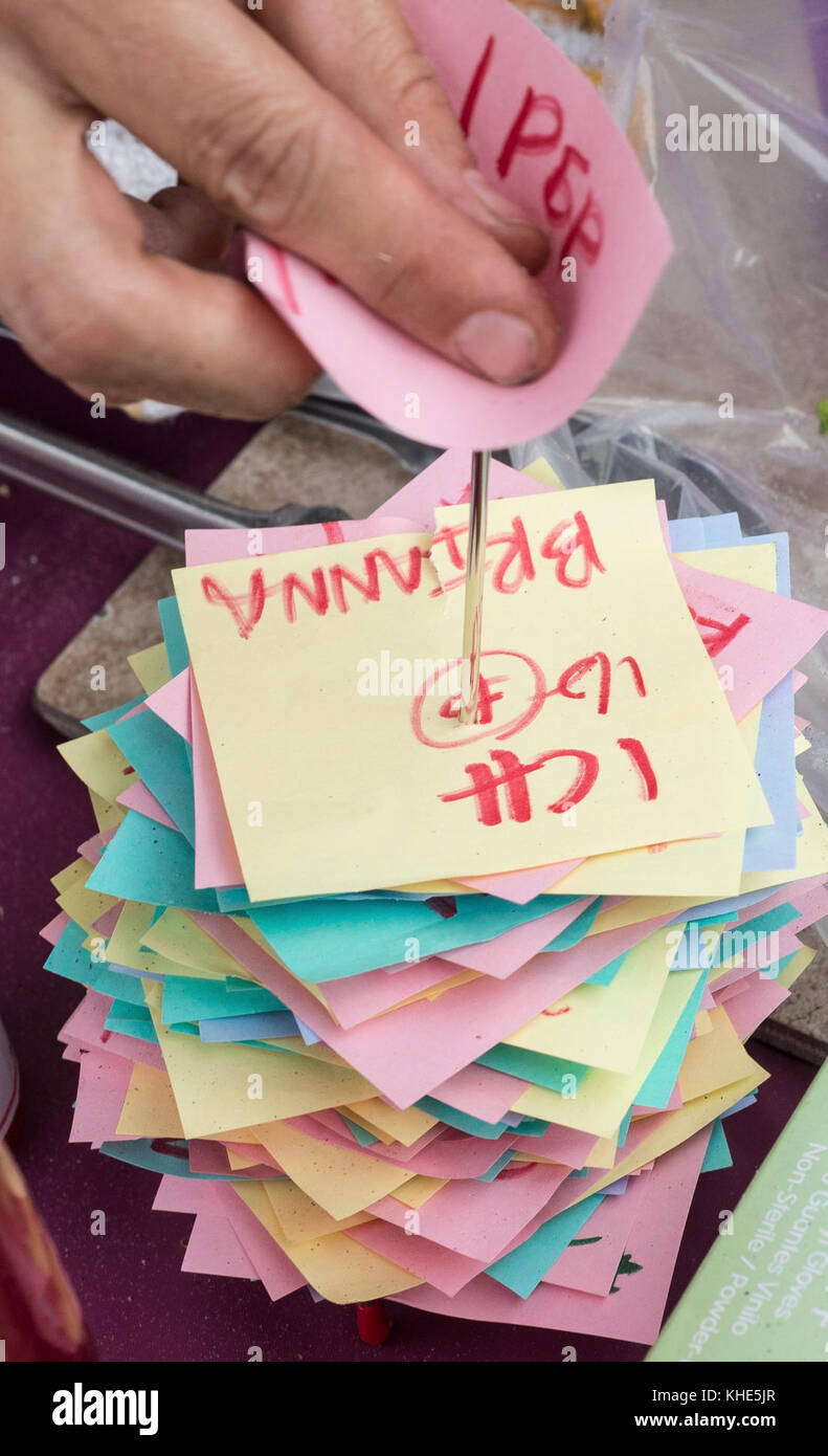 Completed order slips for Timber Pizza Company stack up after four ...