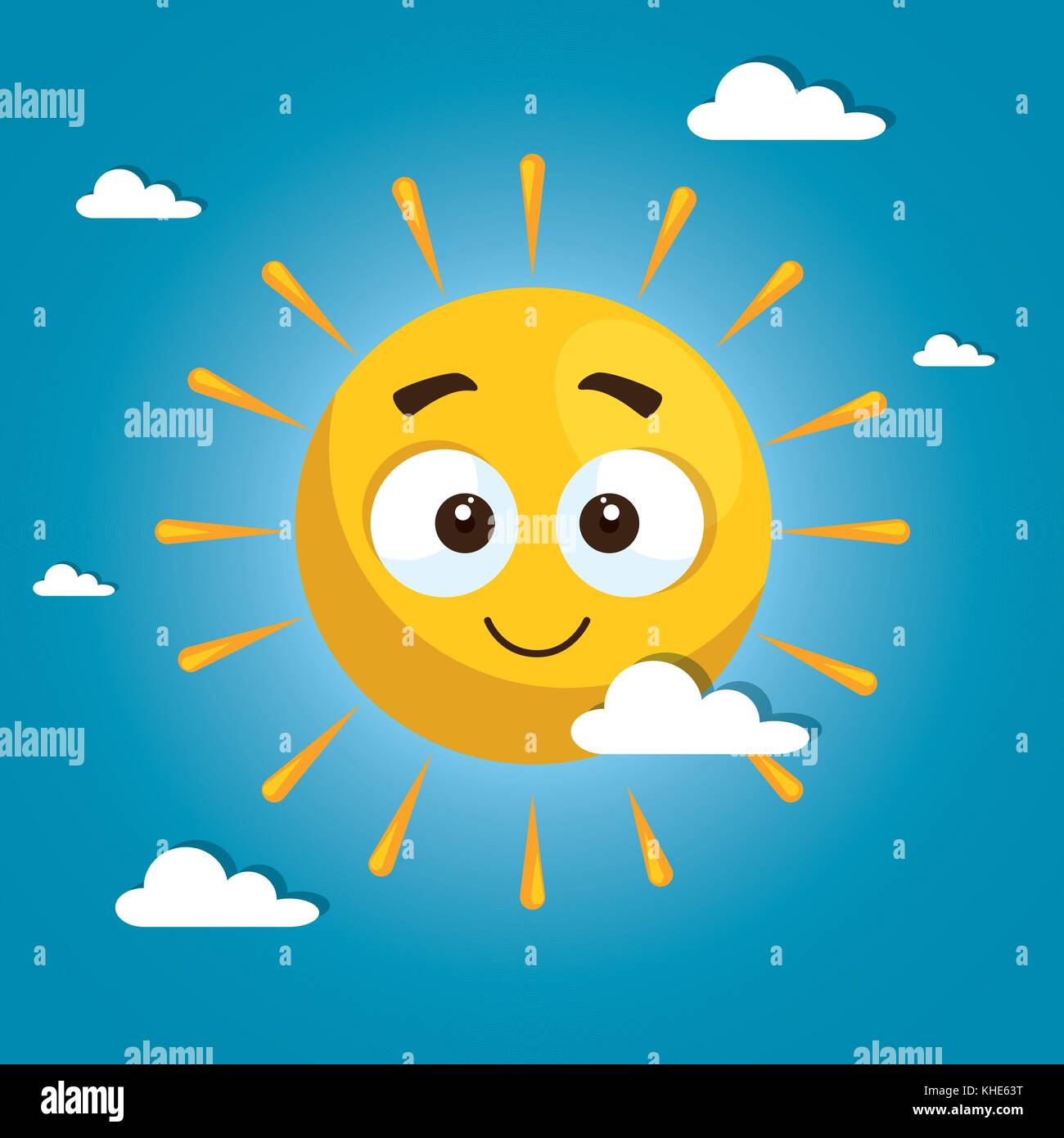 summer sun face cartoon Stock Vector Image & Art - Alamy