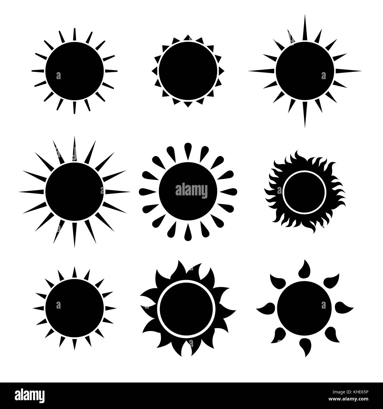 set of sun icons Stock Vector Image & Art - Alamy