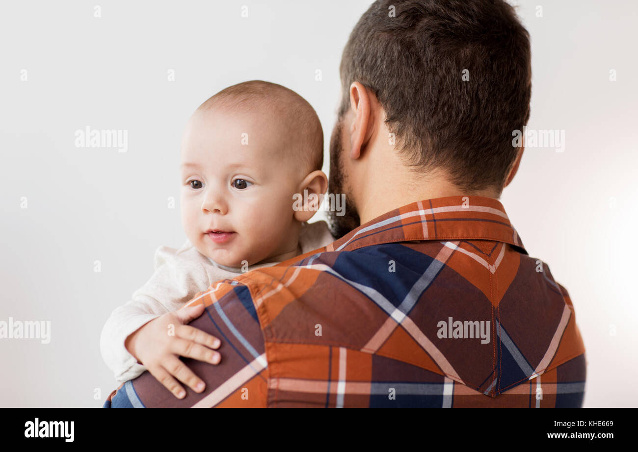 close up of happy little baby boy with father Stock Photo - Alamy