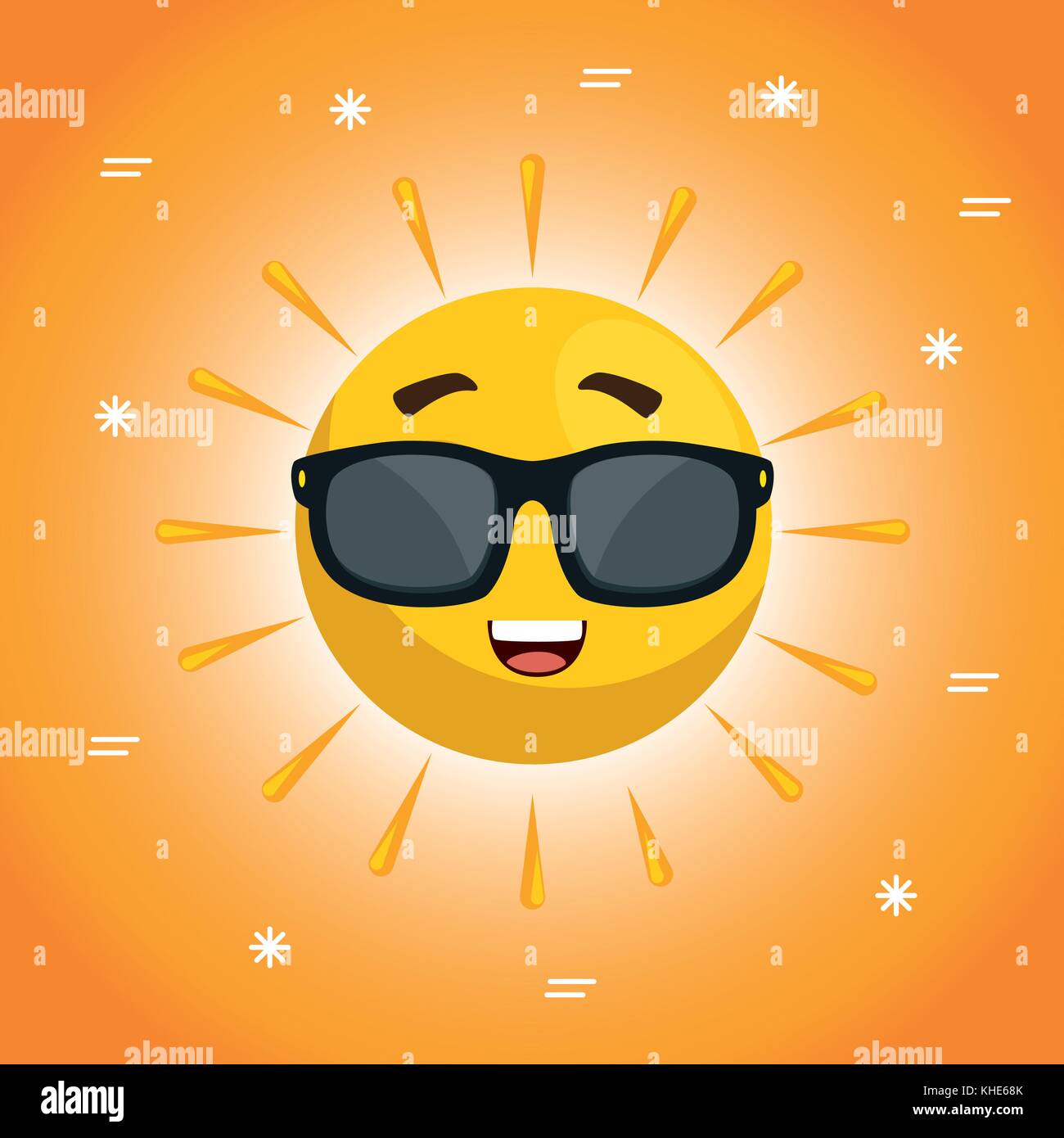 summer sun face cartoon Stock Vector Image & Art - Alamy