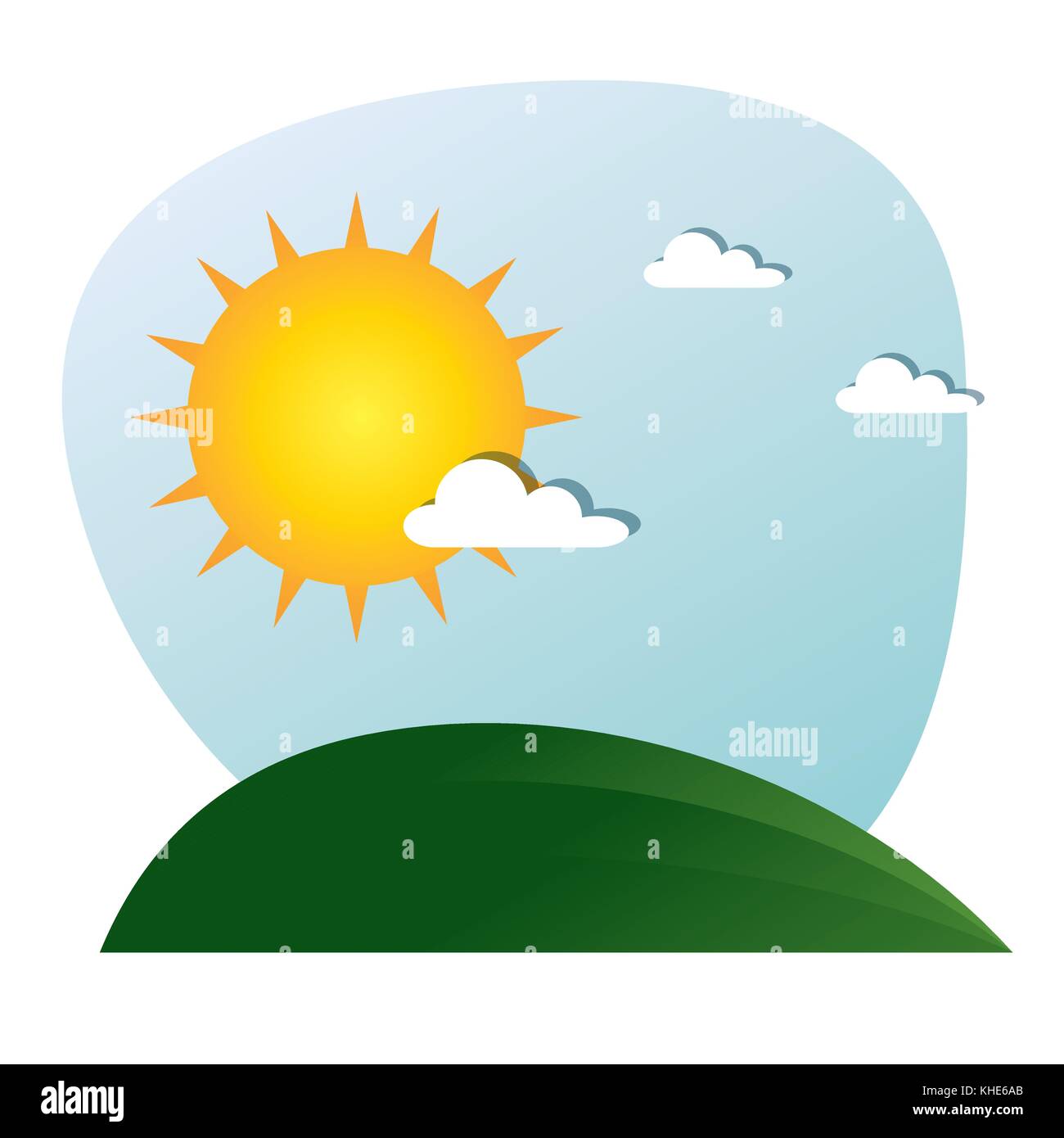 landscape with sun and clouds design Stock Vector Image & Art - Alamy