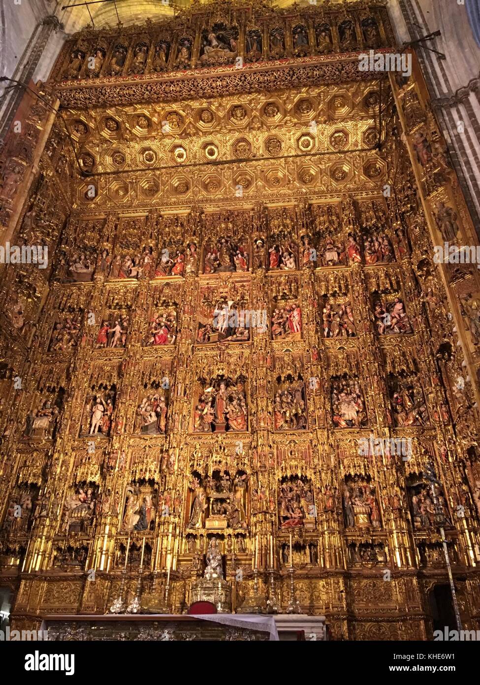 Great Altar - Seville Cathedral Stock Photo - Alamy