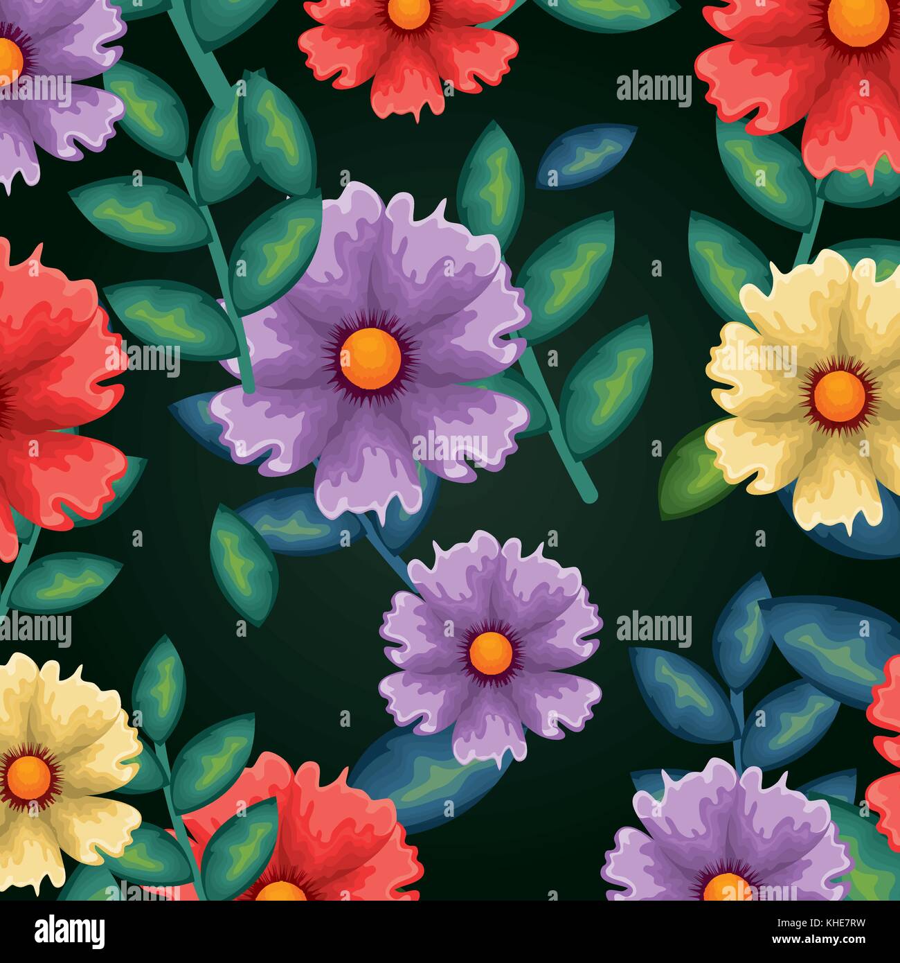 floral decoration pattern background Stock Vector Image & Art - Alamy