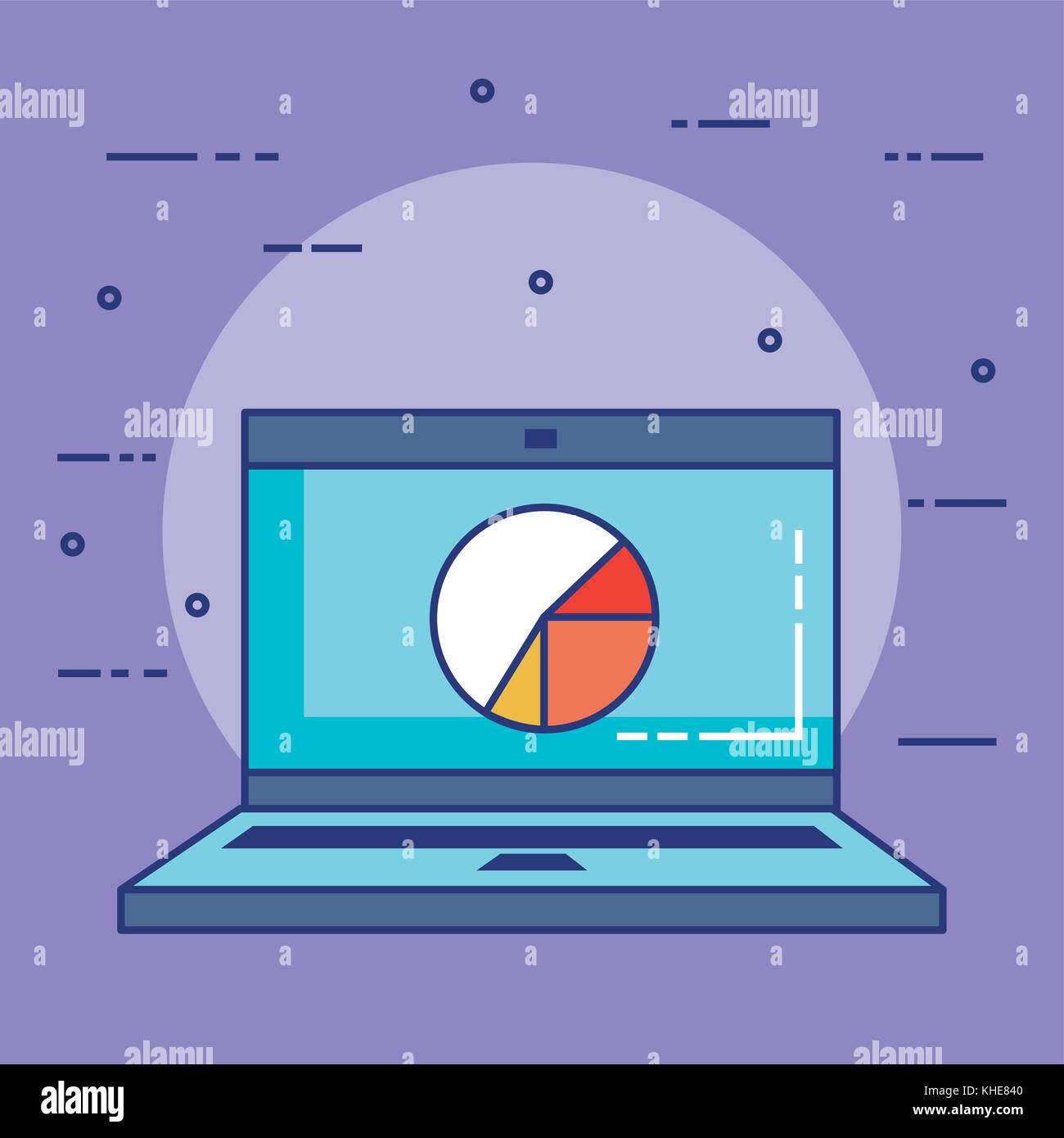 laptop computer with statistics Stock Vector Image & Art - Alamy