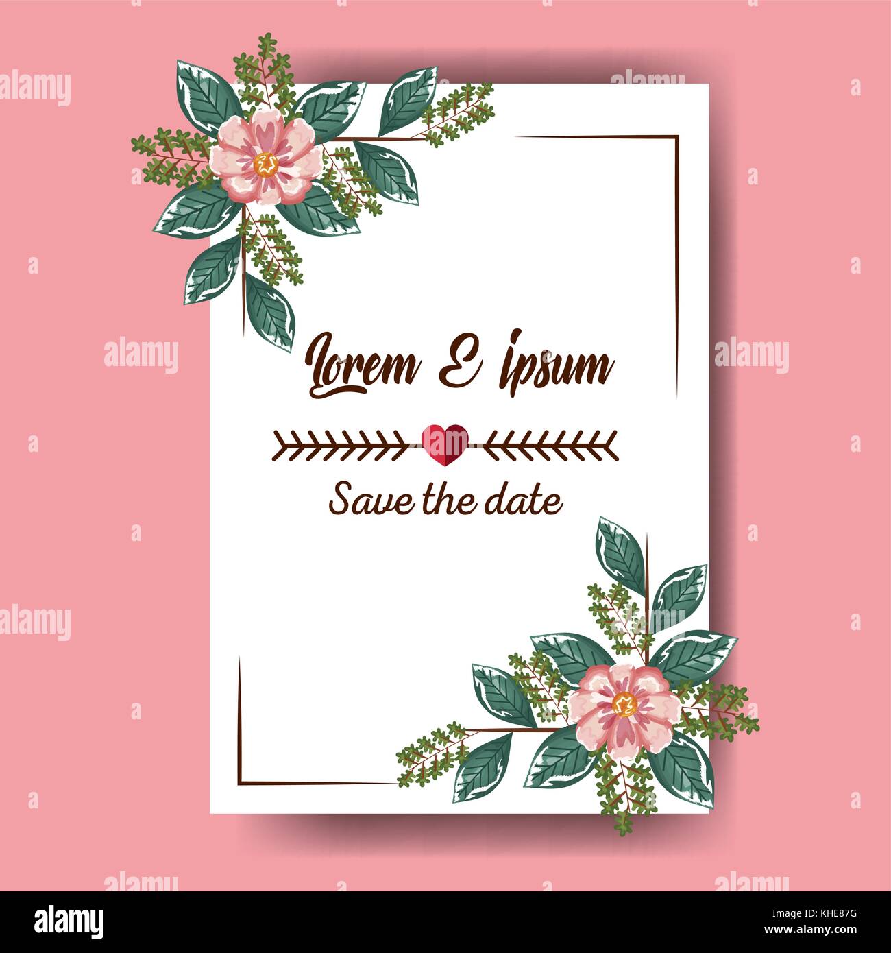 wedding invitation with flowers Stock Vector Image & Art - Alamy