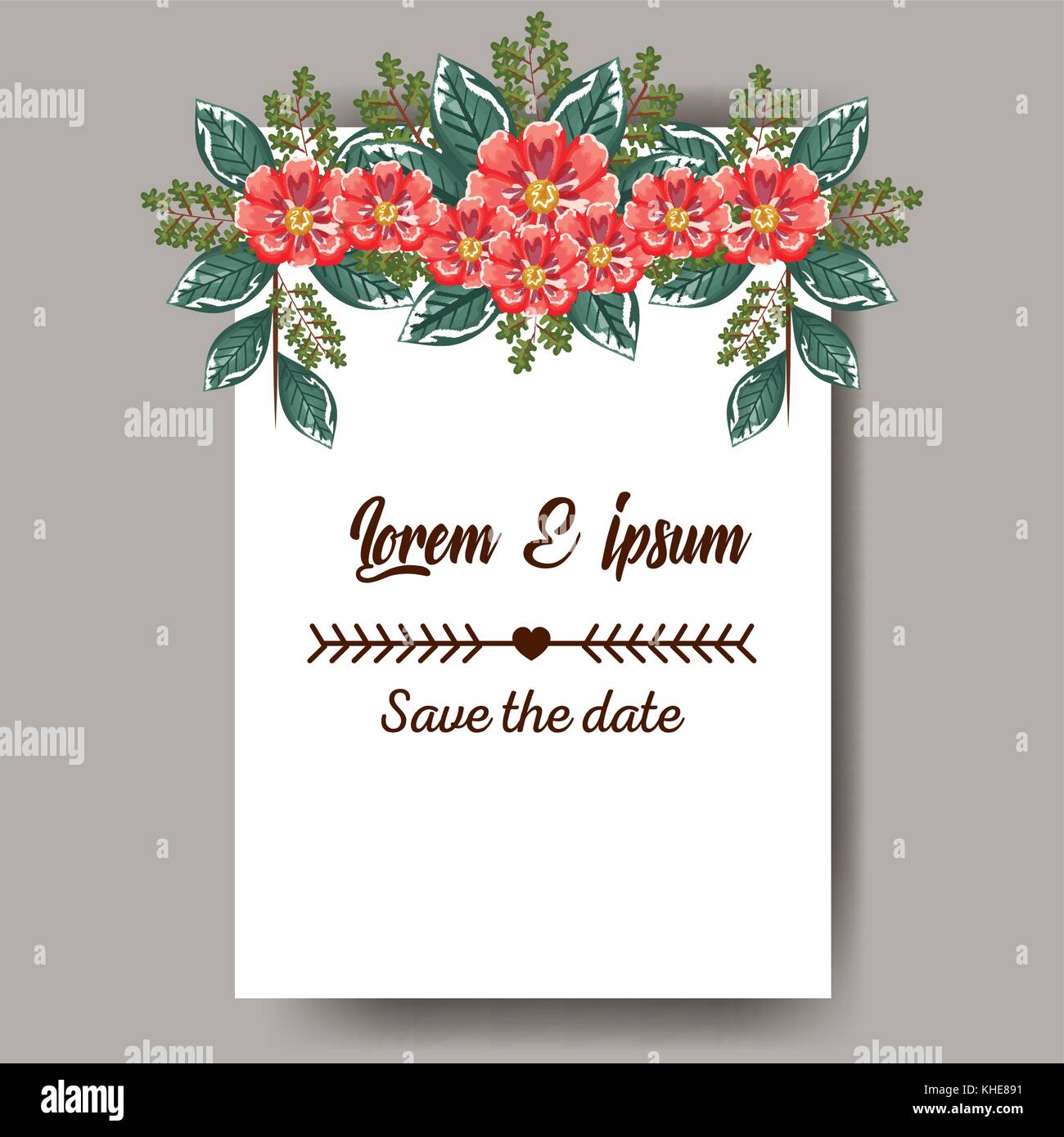 wedding invitation with flowers Stock Vector Image & Art - Alamy