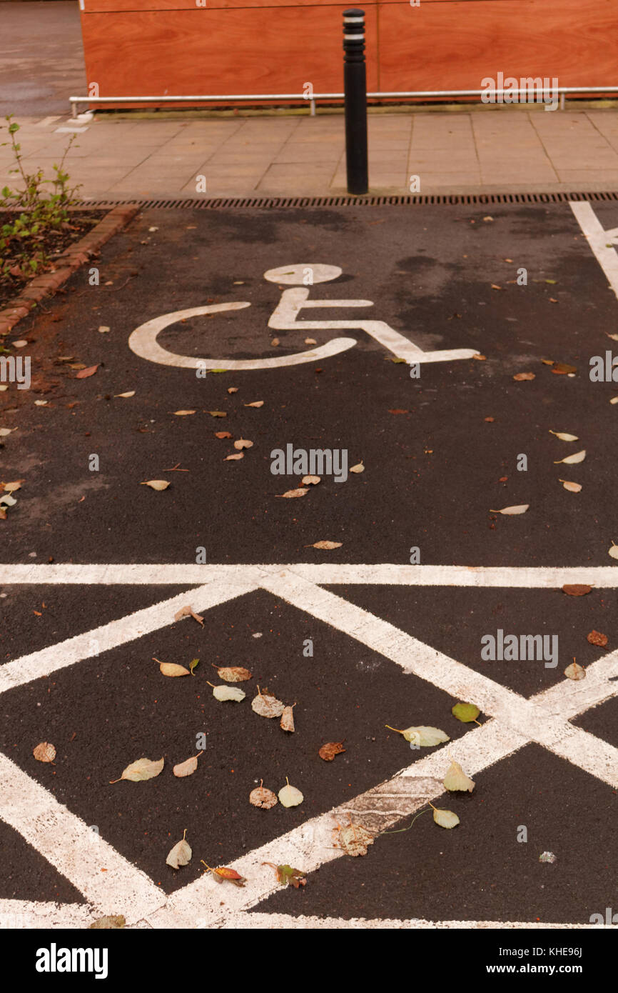 Parking space for disabled person. Disabled parking marker Stock Photo ...