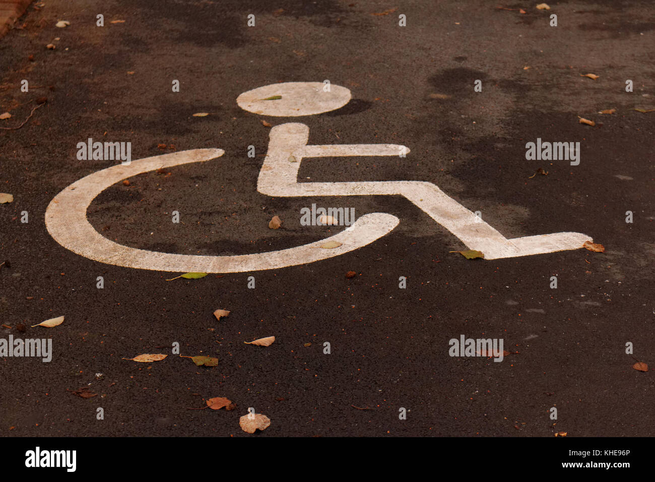 Parking space for disabled person. Disabled parking marker Stock Photo ...