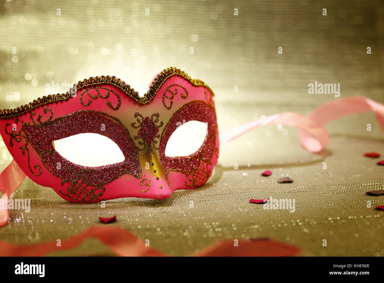 Vintage pink carnival mask Stock Photo - Alamy