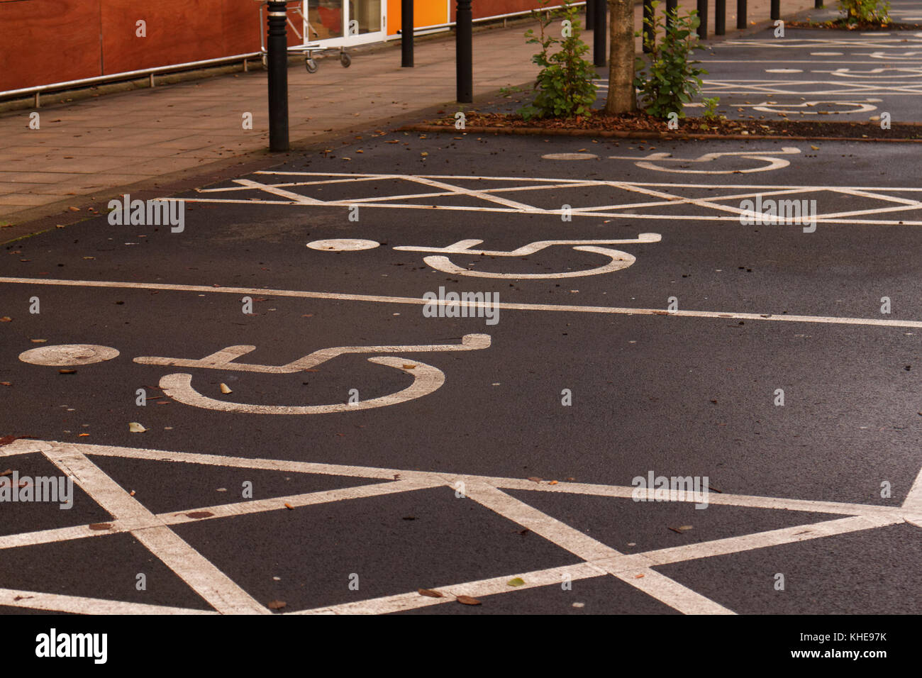 Parking space for disabled person. Disabled parking marker Stock Photo ...