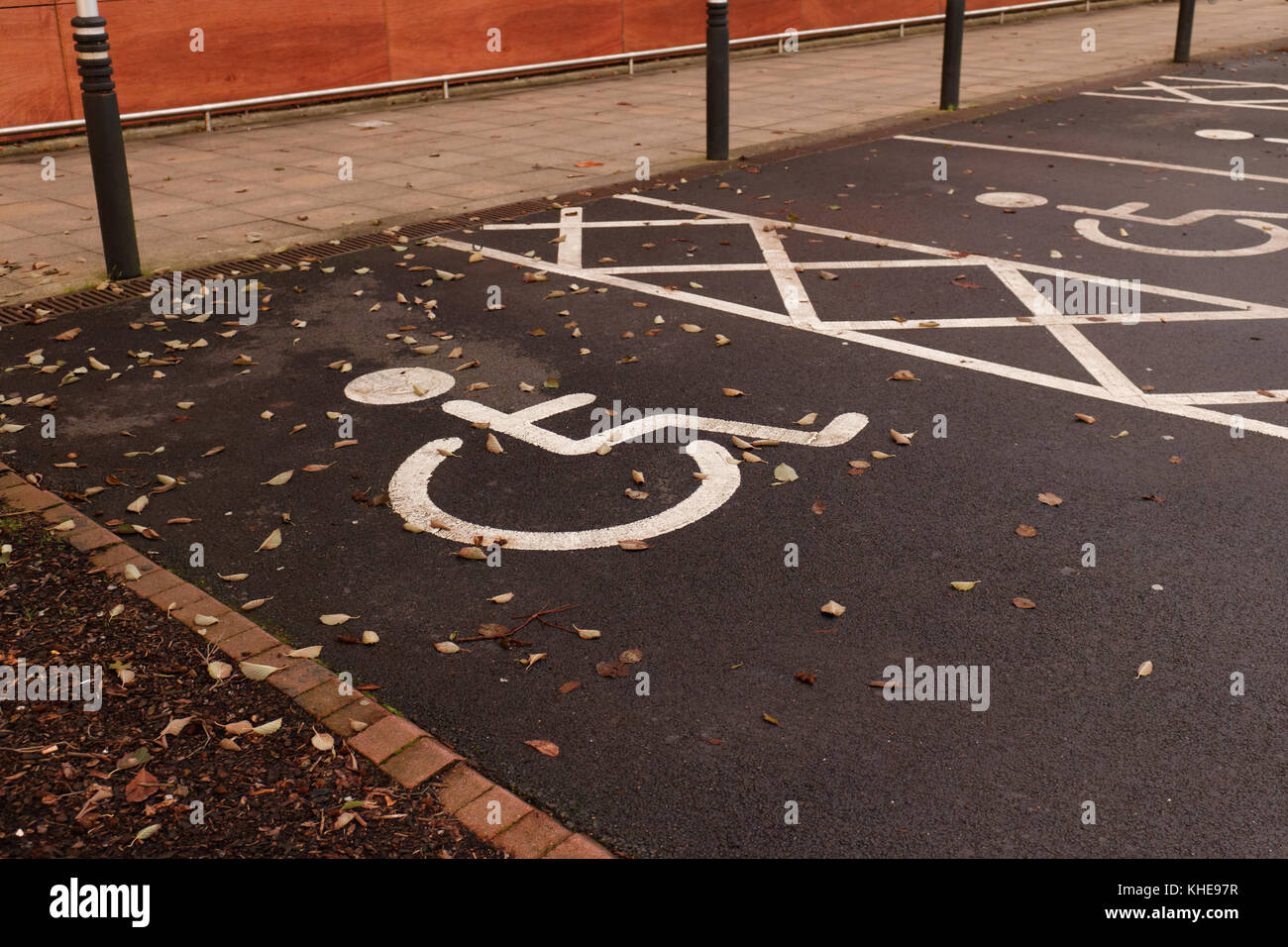 Parking space for disabled person. Disabled parking marker Stock Photo ...