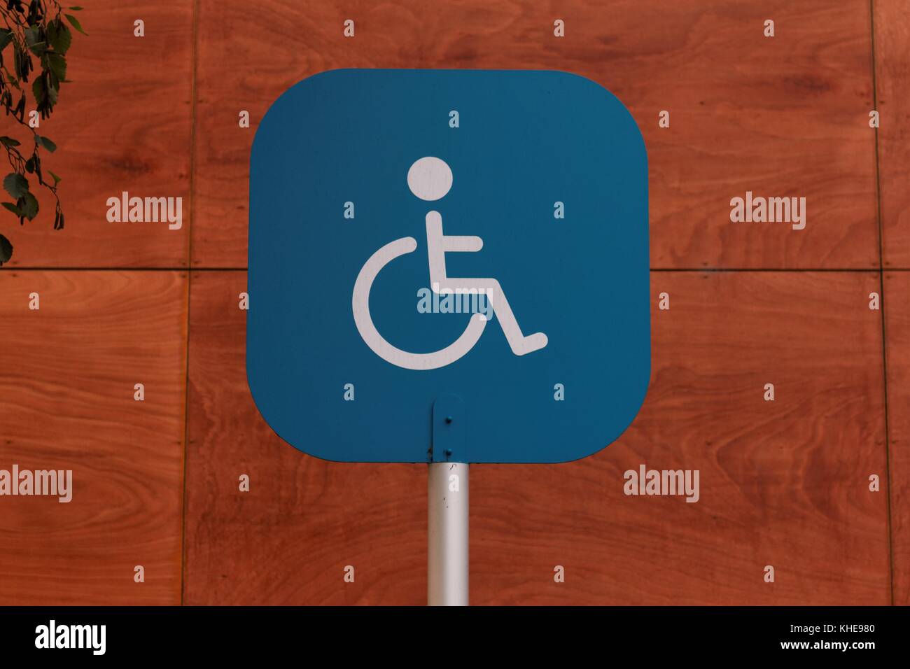 Blue disabled sign Stock Photo - Alamy