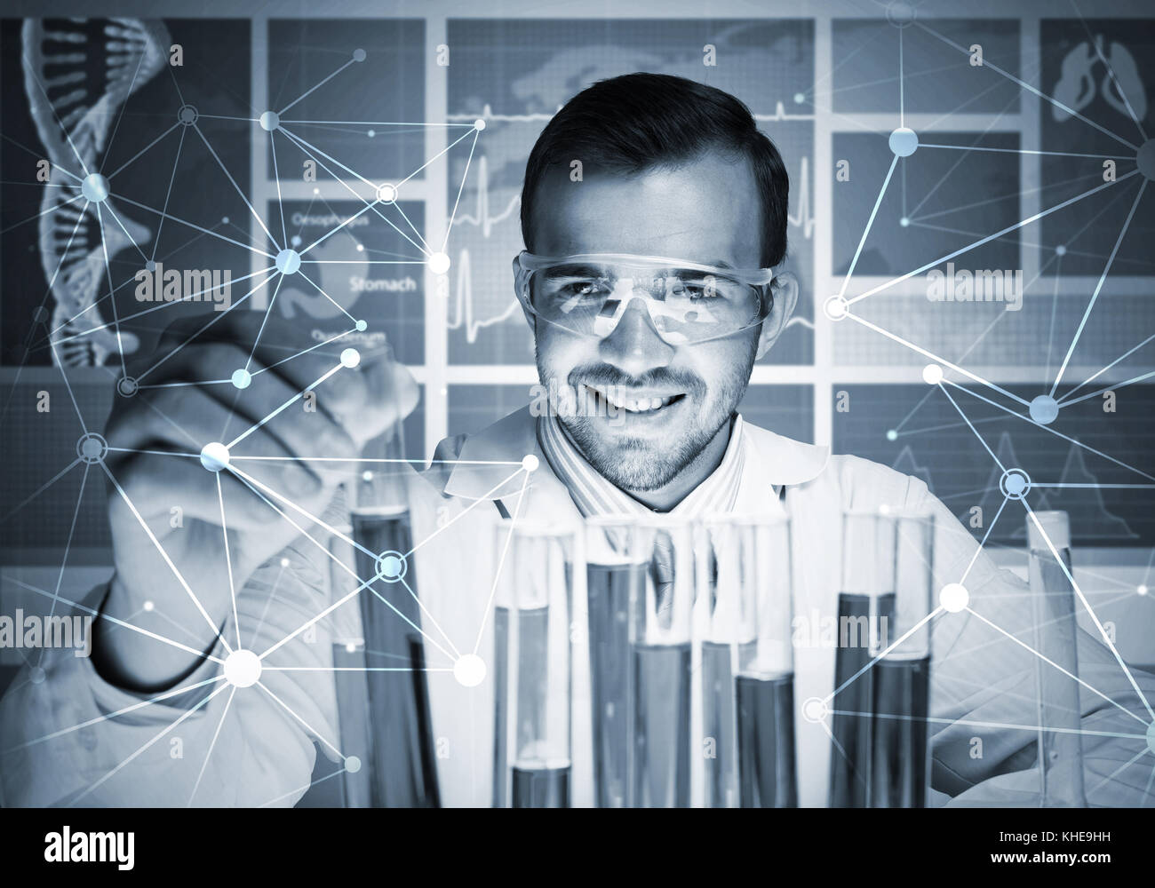 Portrait of concentrated male scientist working with reagents in laboratory Stock Photo - Alamy