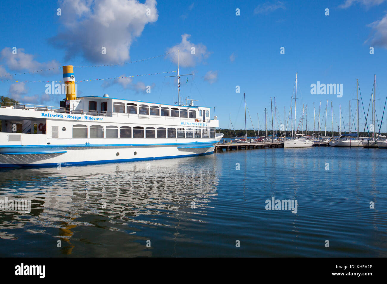 Ruegen Island,Germany: September 27,2015: White yachts in the harbor on ...