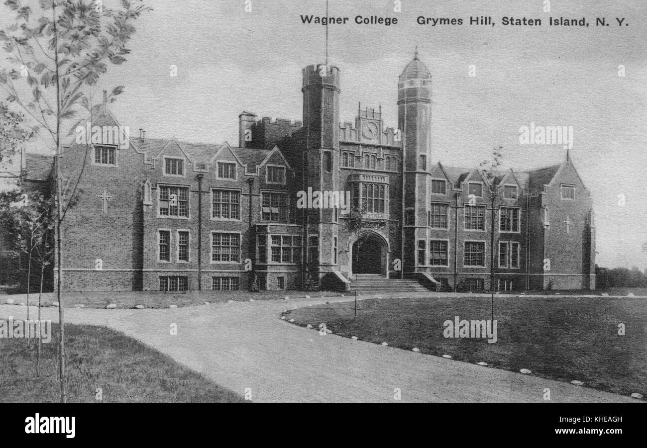 A postcard from a photograph of the Main Hall at Wagner College, the ...