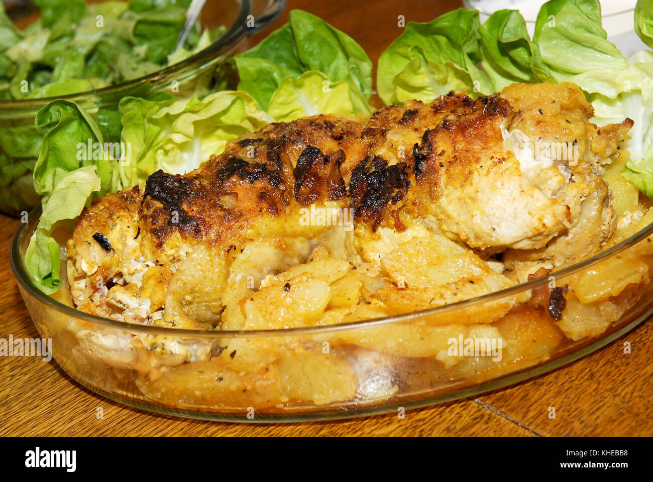 Roasted rolled chicken Stock Photo - Alamy