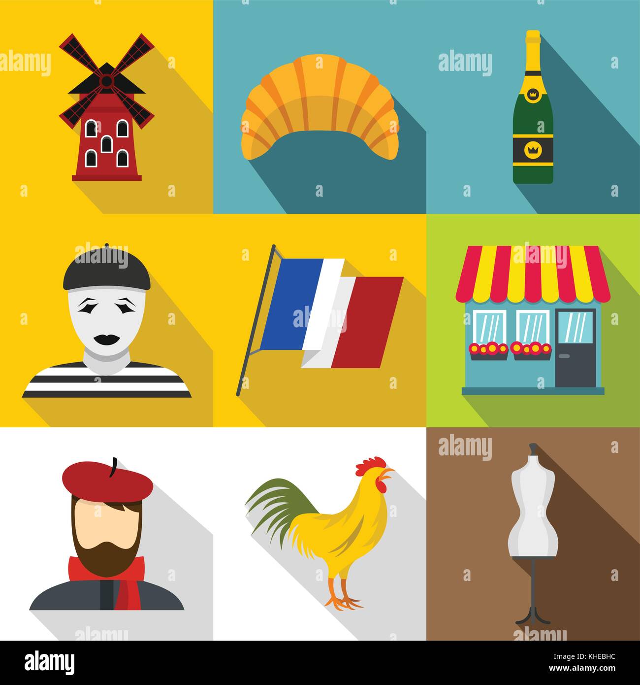 Tourism in France icons set, flat style Stock Vector Image & Art - Alamy
