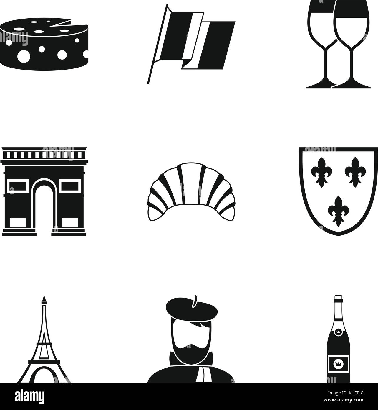 Tourism in France icons set, simple style Stock Vector Image & Art - Alamy