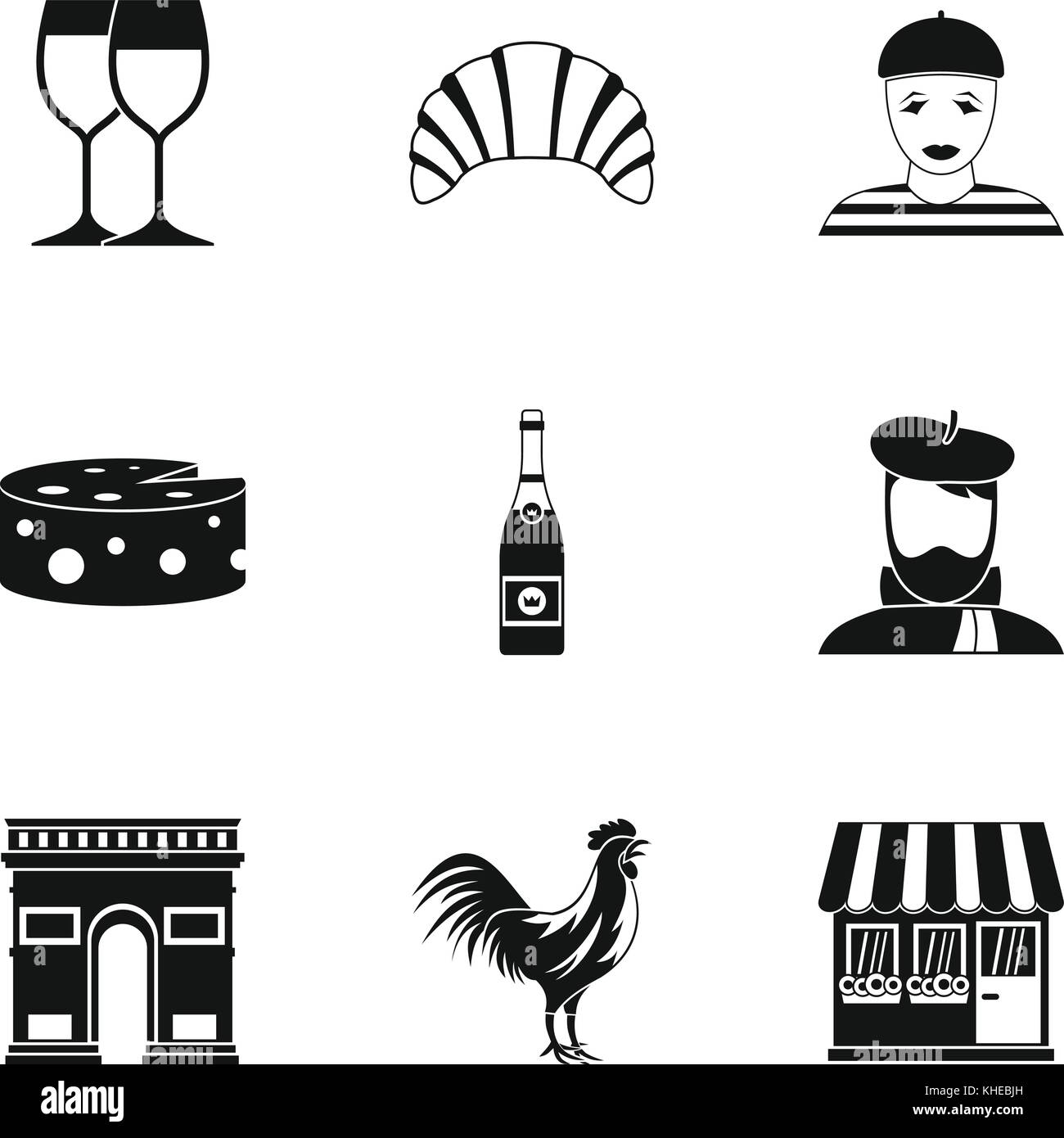 Country of France icons set, simple style Stock Vector Image & Art - Alamy