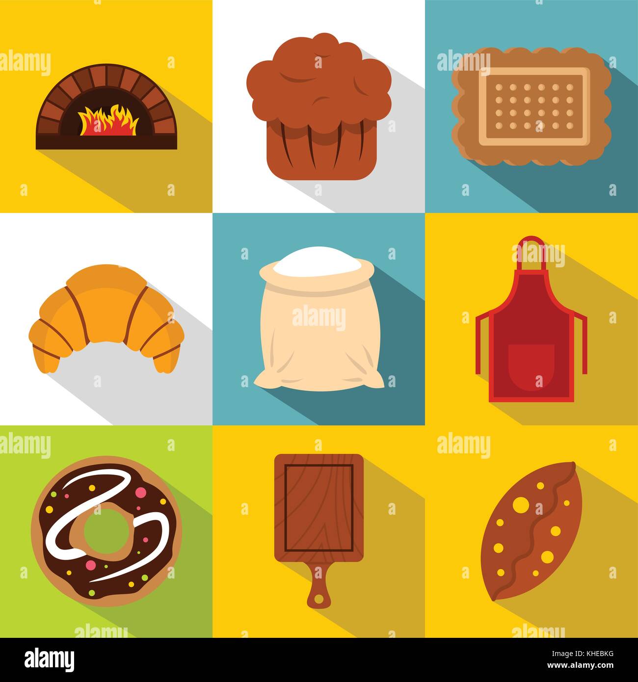 Cakes icons set, flat style Stock Vector Image & Art - Alamy