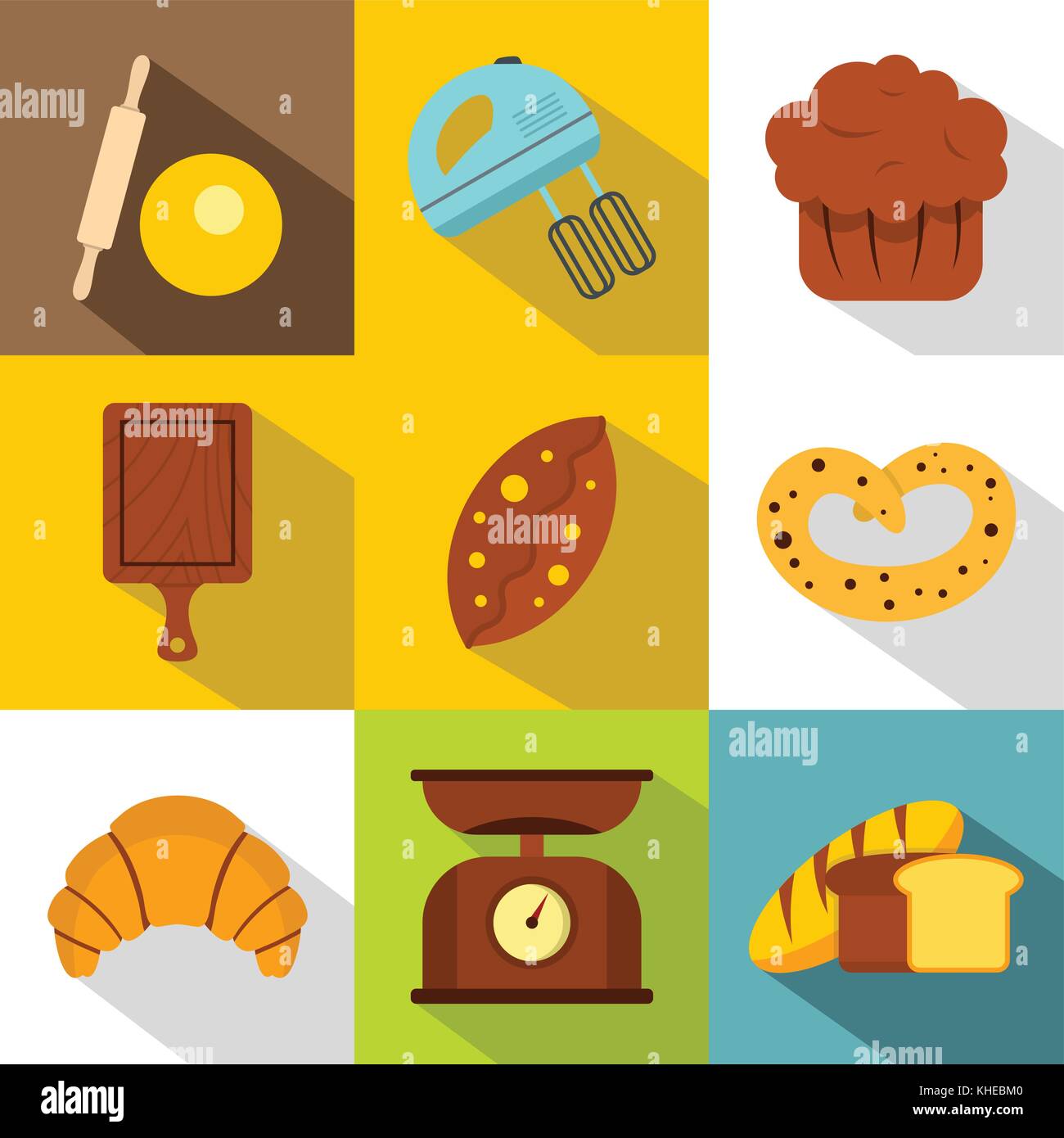 Sweet pastries icons set, flat style Stock Vector Image & Art - Alamy