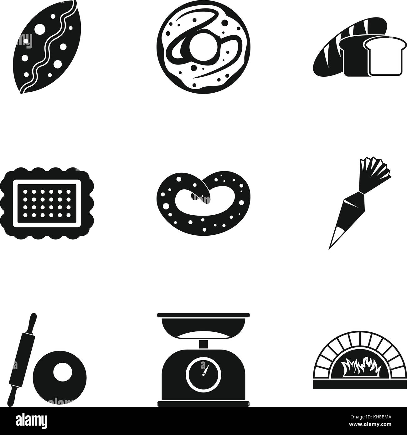 Cakes icons set, simple style Stock Vector Image & Art - Alamy