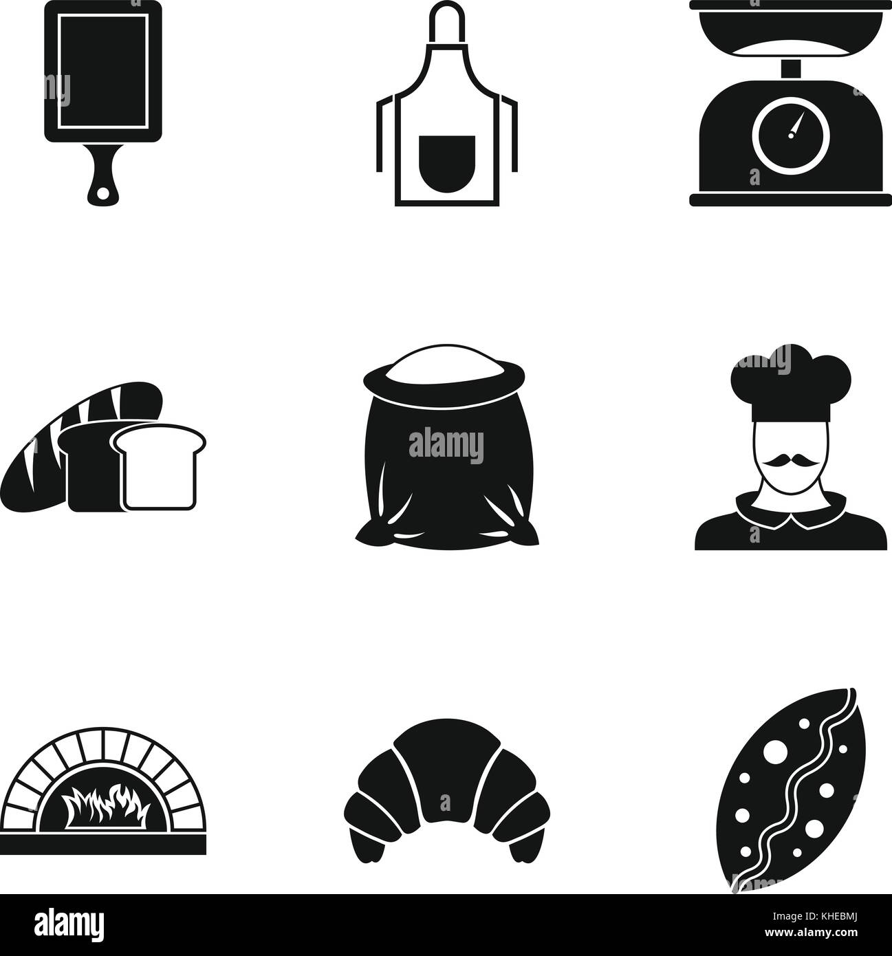 Bakery icons set, simple style Stock Vector Image & Art - Alamy