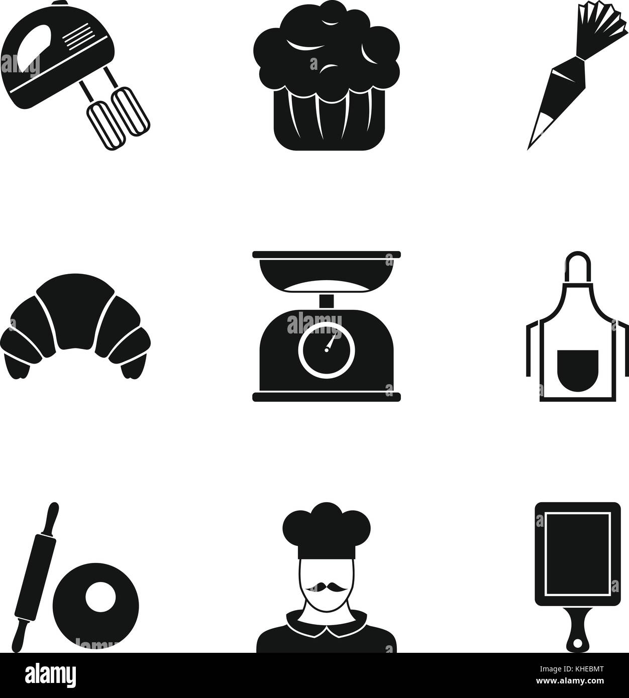 Sweet pastries icons set, simple style Stock Vector Image & Art - Alamy