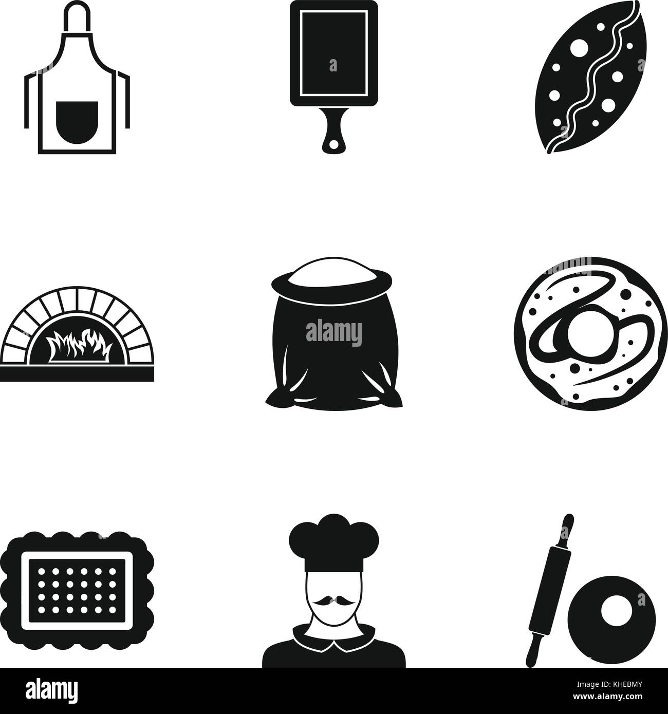 Pastries icons set, simple style Stock Vector Image & Art - Alamy