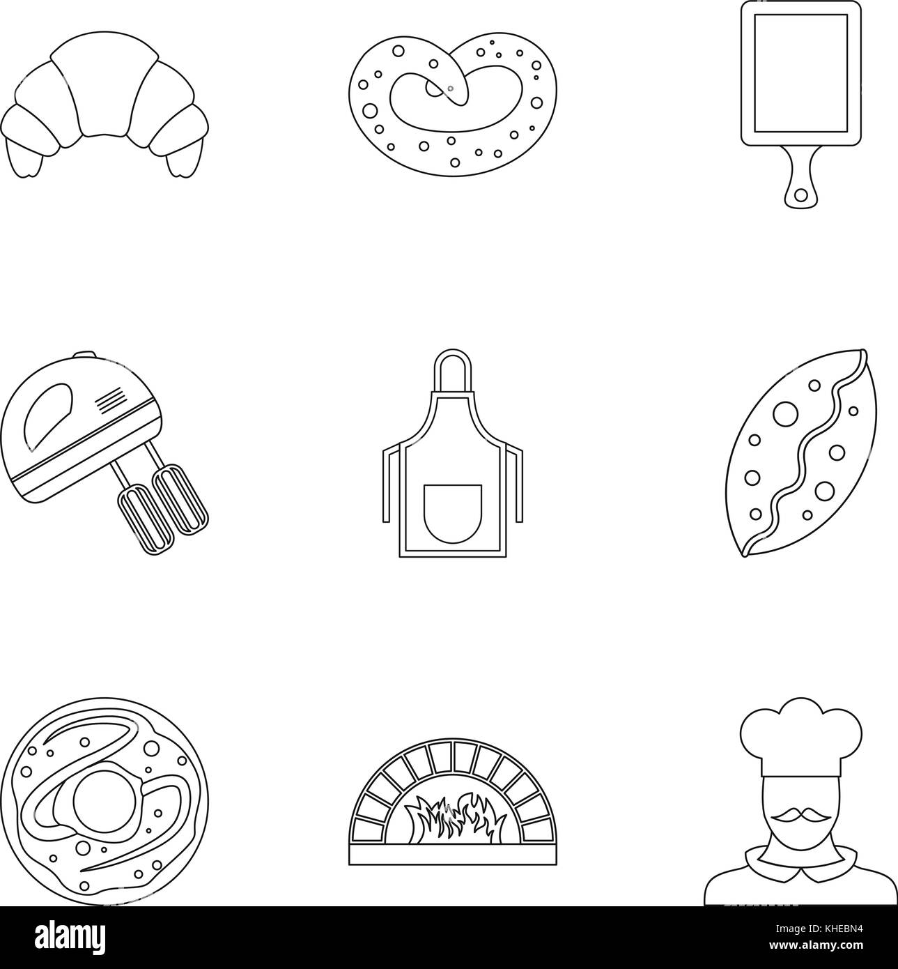 Cakes icons set, outline style Stock Vector Image & Art - Alamy
