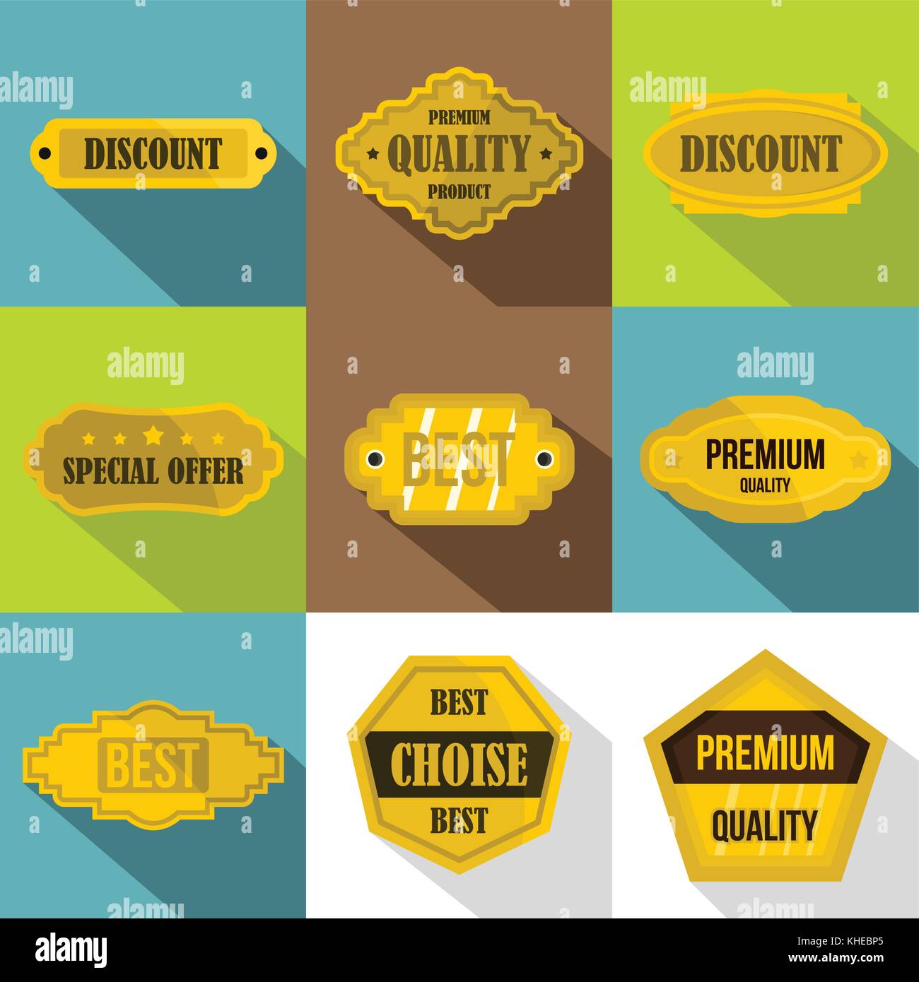 Label icons set, flat style Stock Vector Image & Art - Alamy