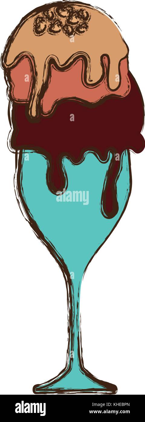 glass with ice cream vector illustration Stock Vector Image & Art - Alamy