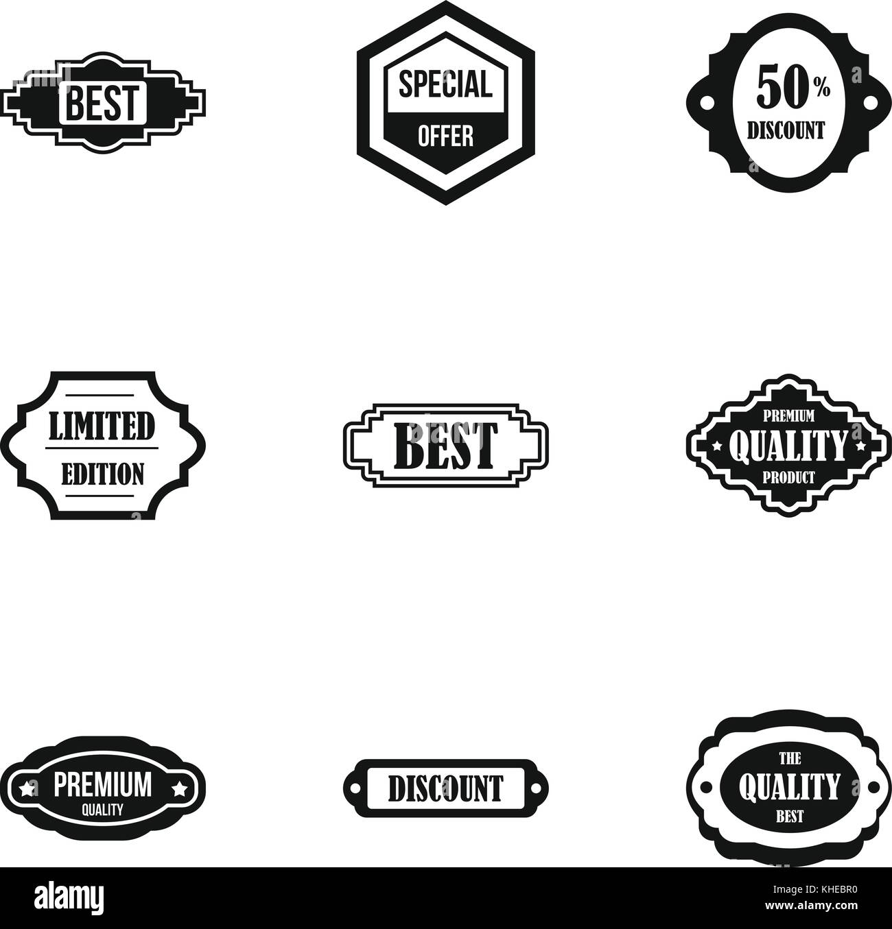 Label icons set, simple style Stock Vector Image & Art - Alamy