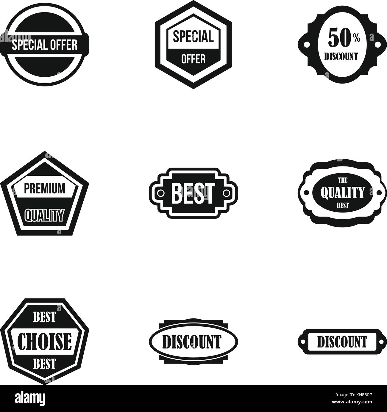 Badge icons set, simple style Stock Vector Image & Art - Alamy