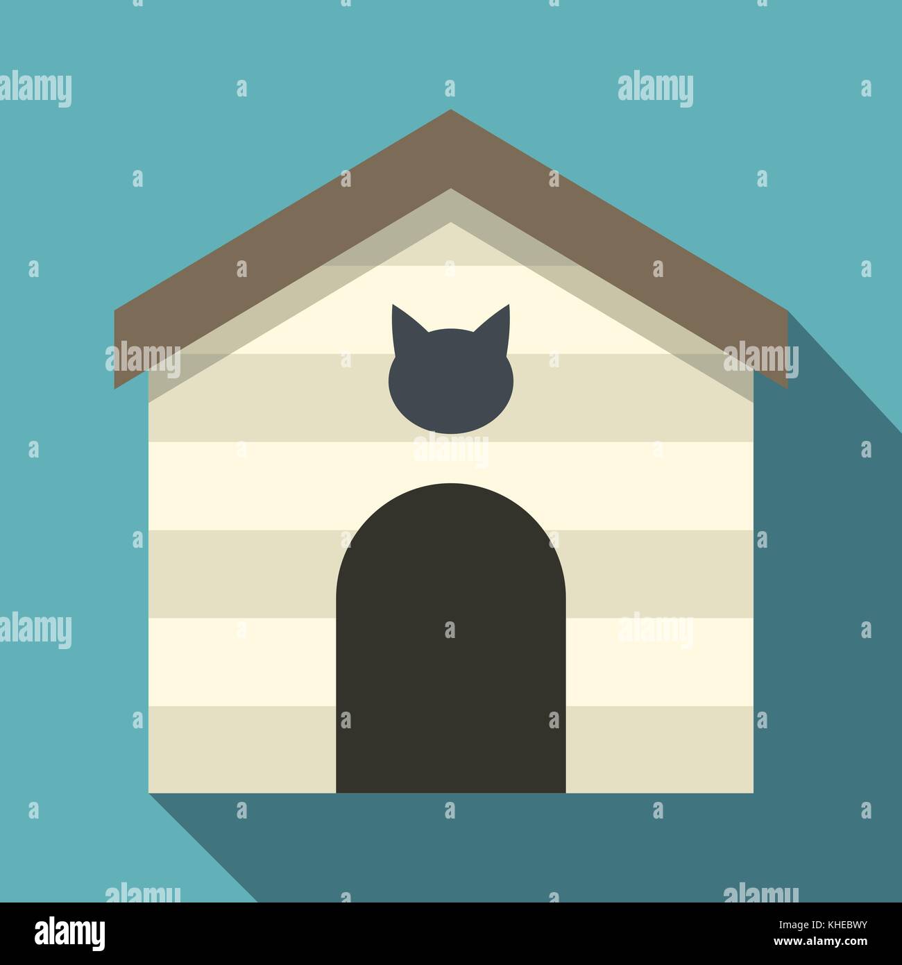 Cat house icon, flat style Stock Vector Image & Art - Alamy
