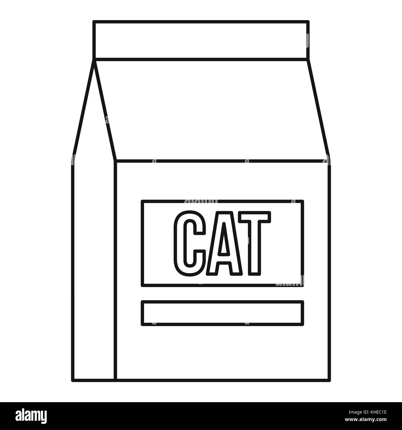 Cat food bag icon, outline style Stock Vector Image & Art - Alamy