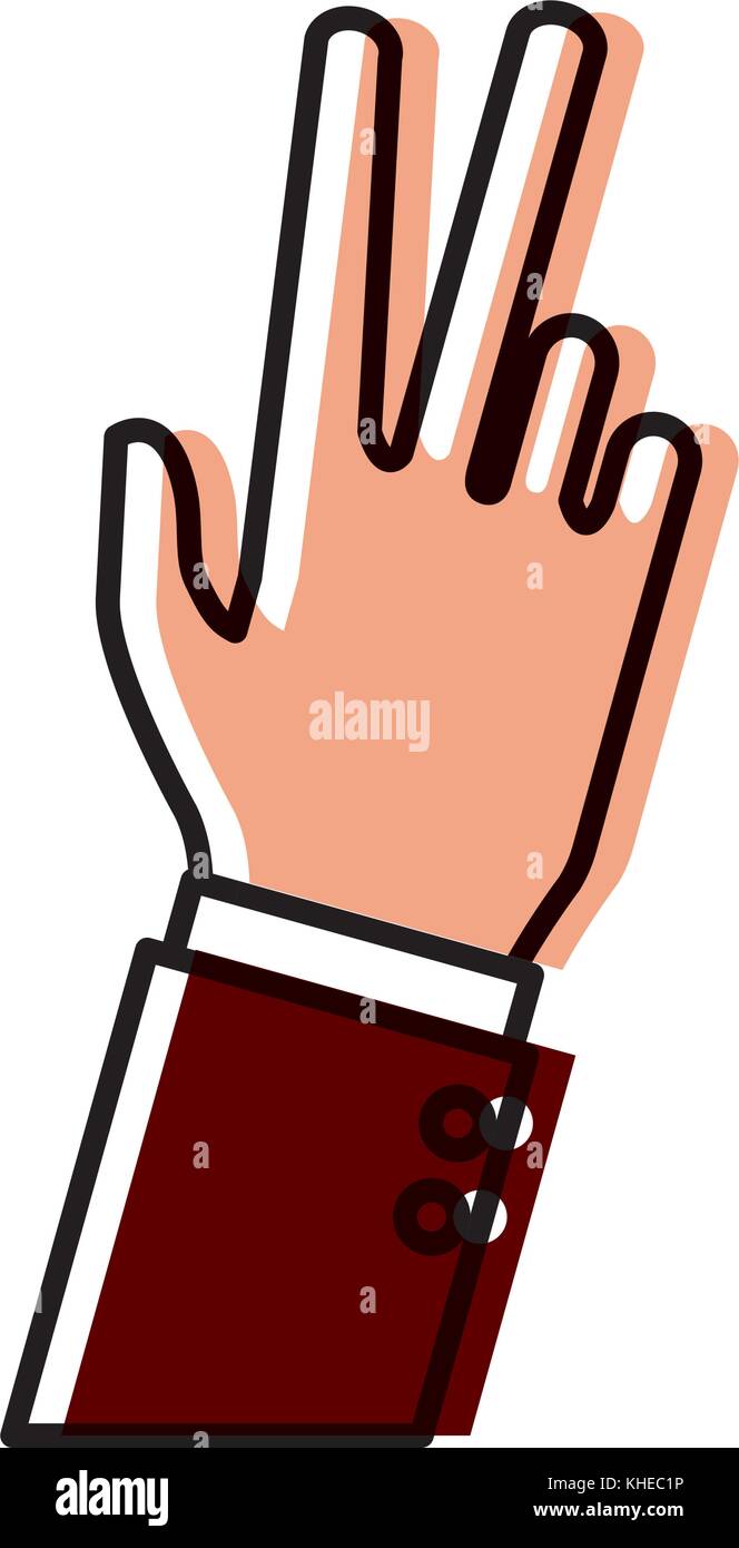 Hand number three sign Stock Vector Image & Art - Alamy