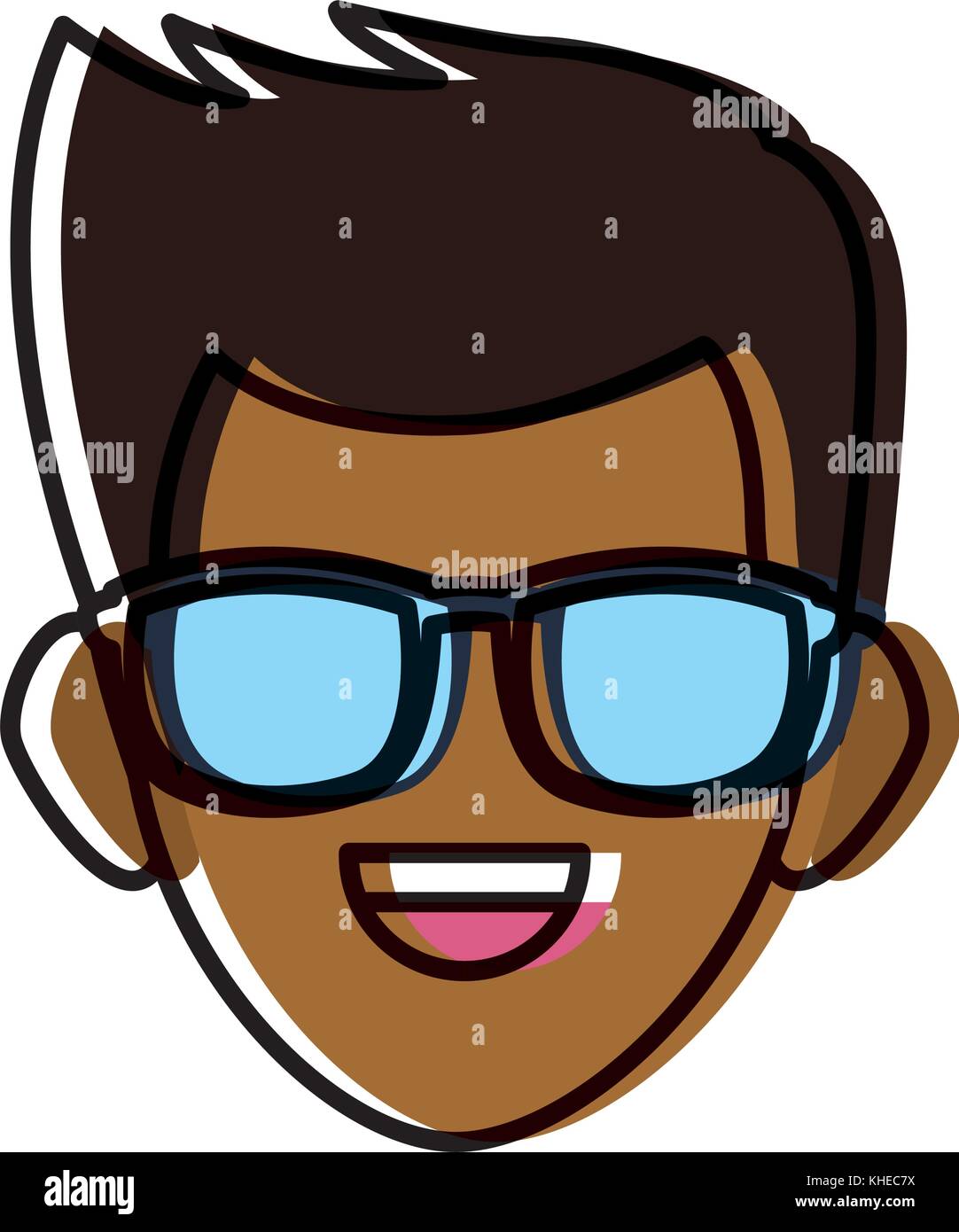 Man face with sunglasses Stock Vector Image & Art - Alamy