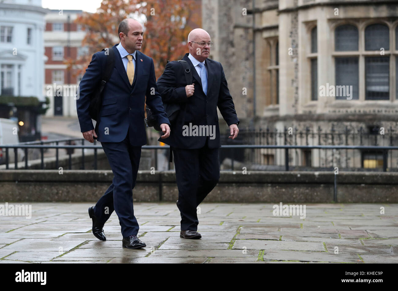 Emile Cilliers (left) arrives at Winchester Crown Court, where he is ...