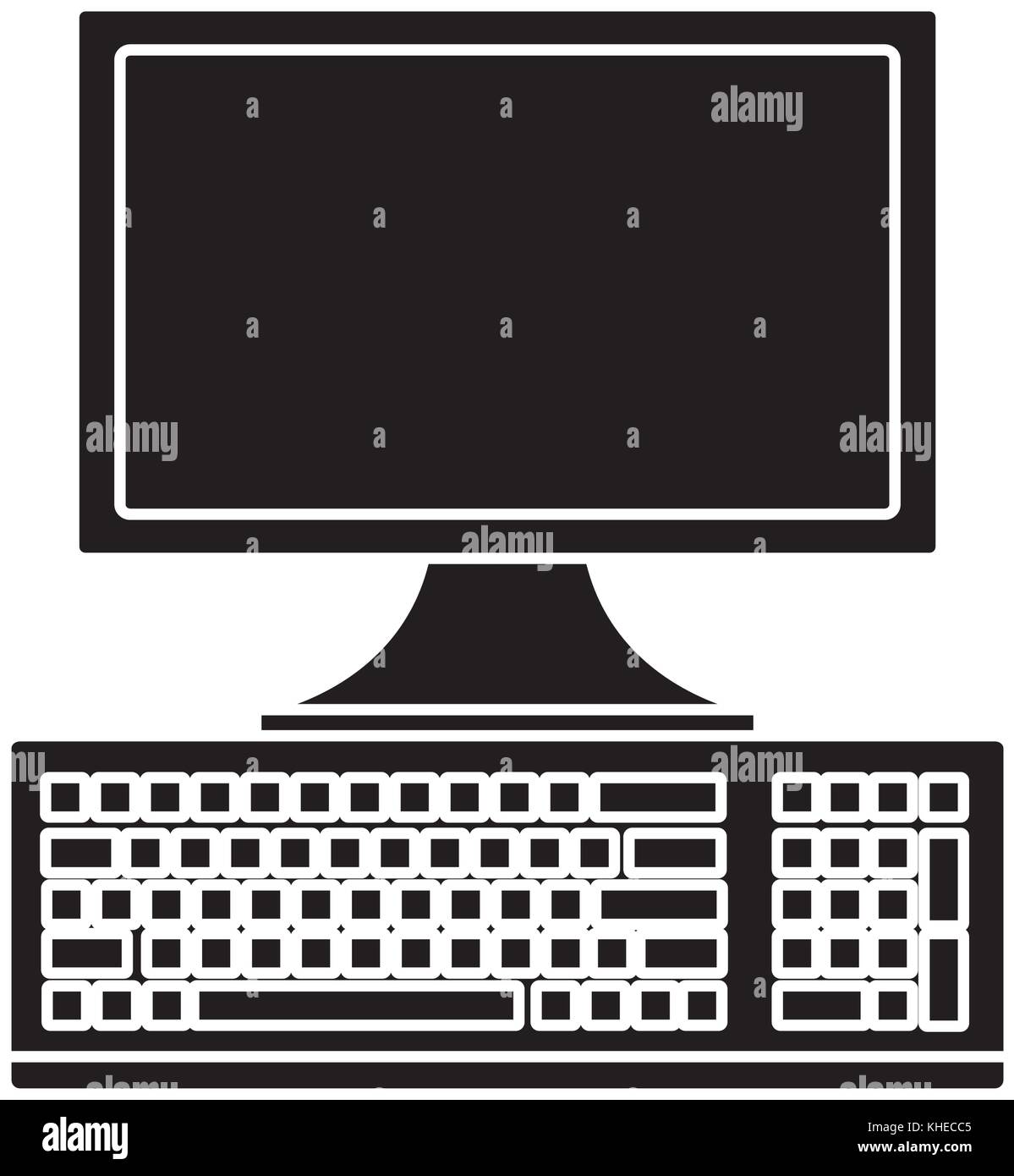 Computer with keyboard Stock Vector Image & Art - Alamy