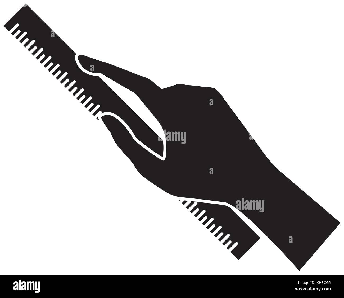 Hand with ruler Stock Vector Image & Art - Alamy