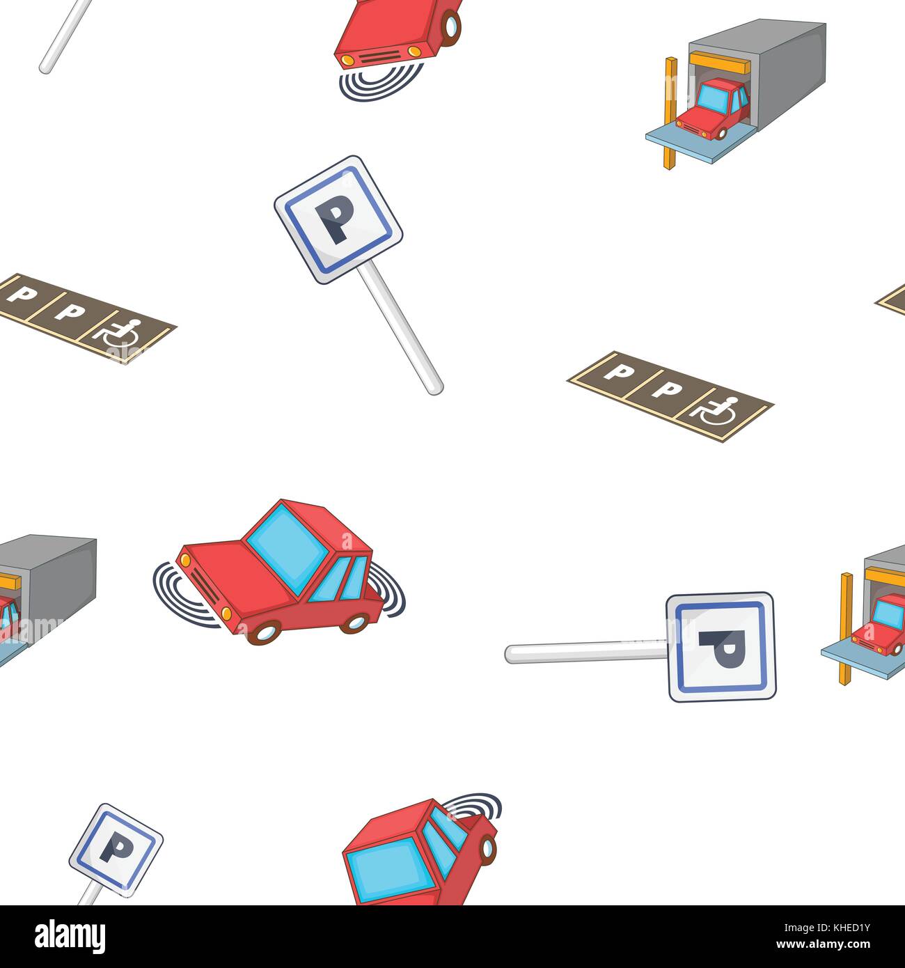 Parking area pattern, cartoon style Stock Vector Image & Art - Alamy