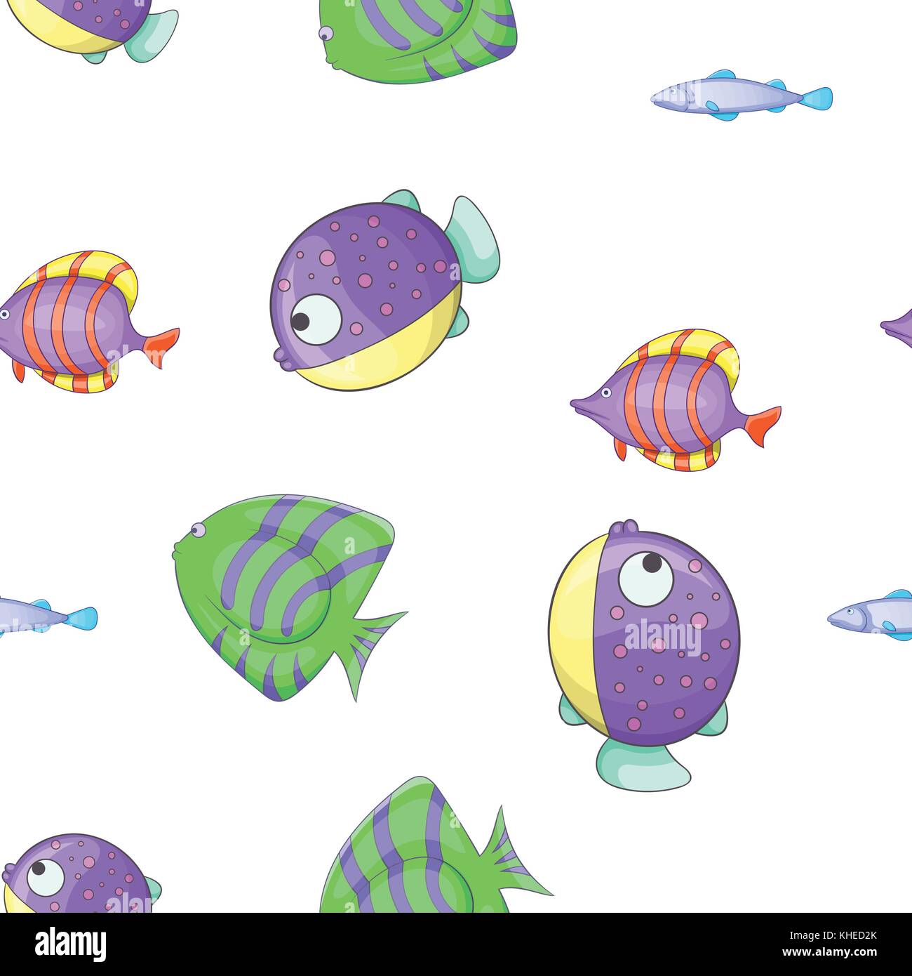 Fish pattern, cartoon style Stock Vector Image & Art - Alamy