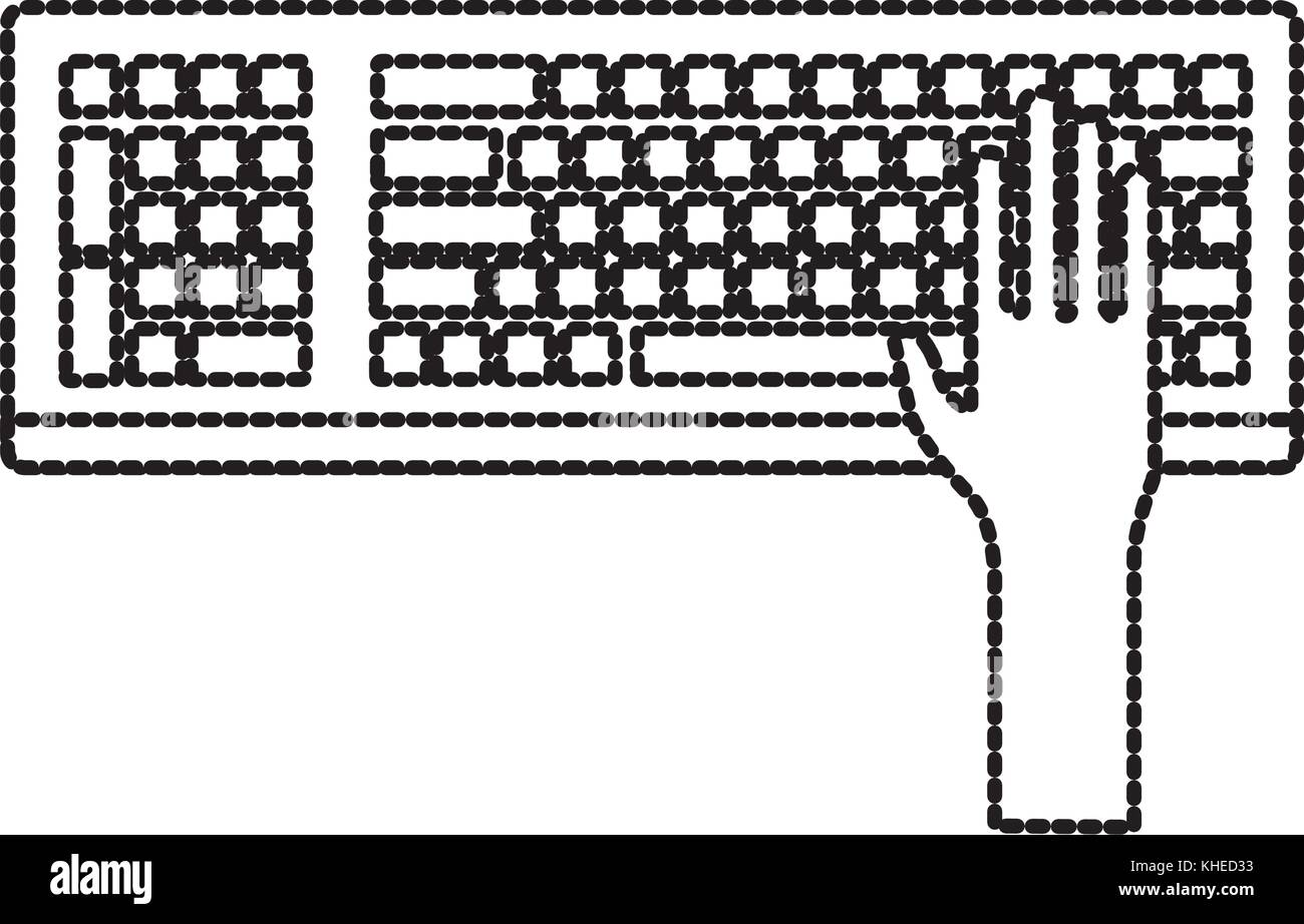Hand in keyboard Stock Vector Image & Art - Alamy